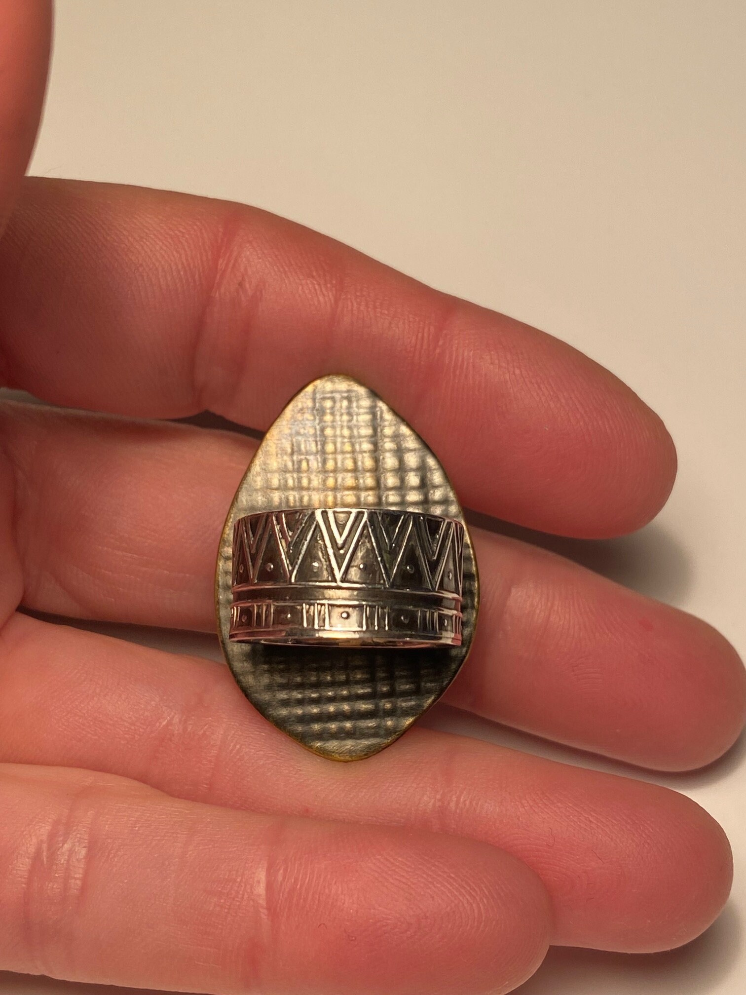 Vintage TABRA Sterling Silver and Brass Mixed Metals Gemstone Statement ...