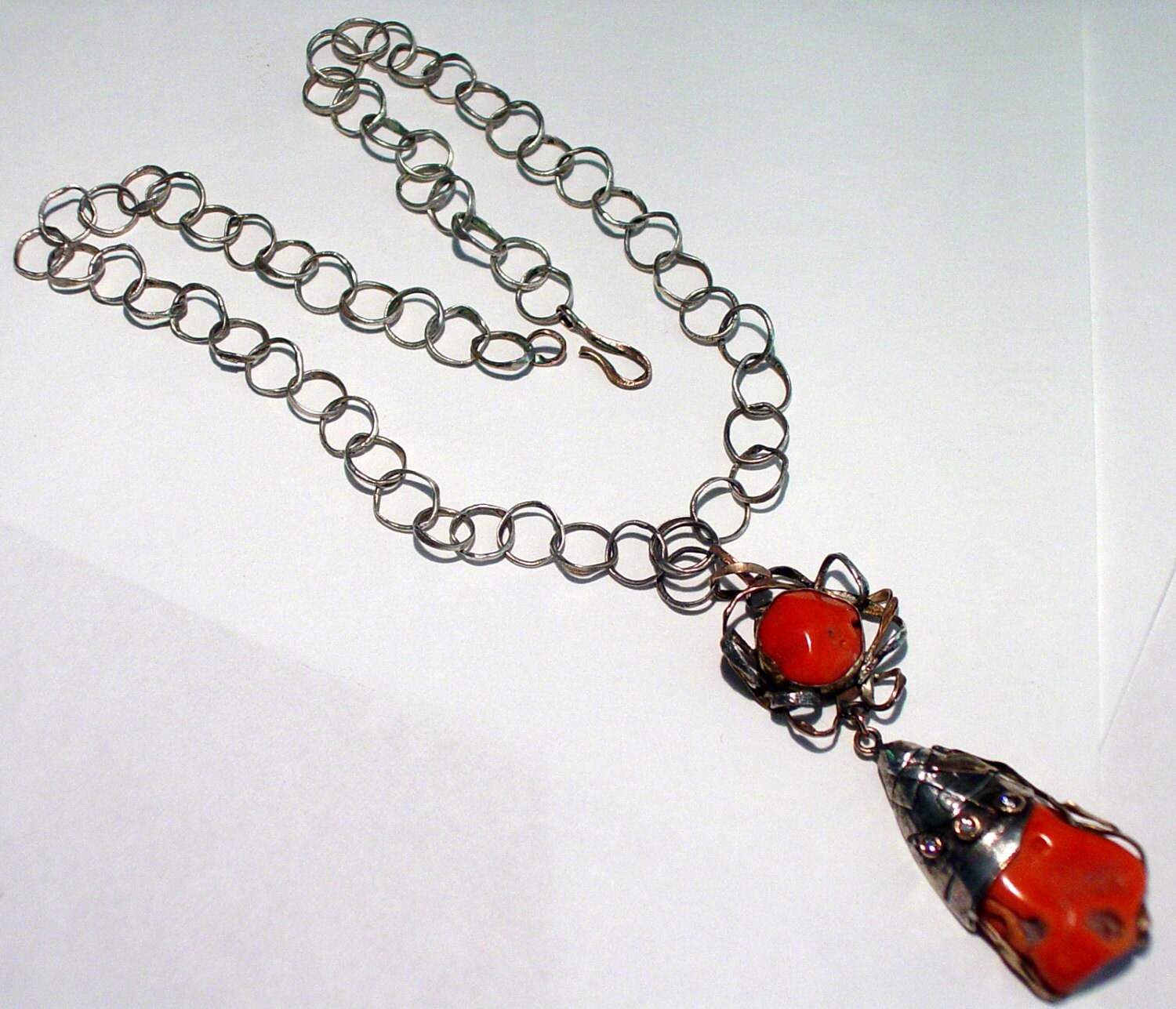 SANDRA DINI Italy 12K Rose Gold Sterling Silver Angel Skin Coral and ...