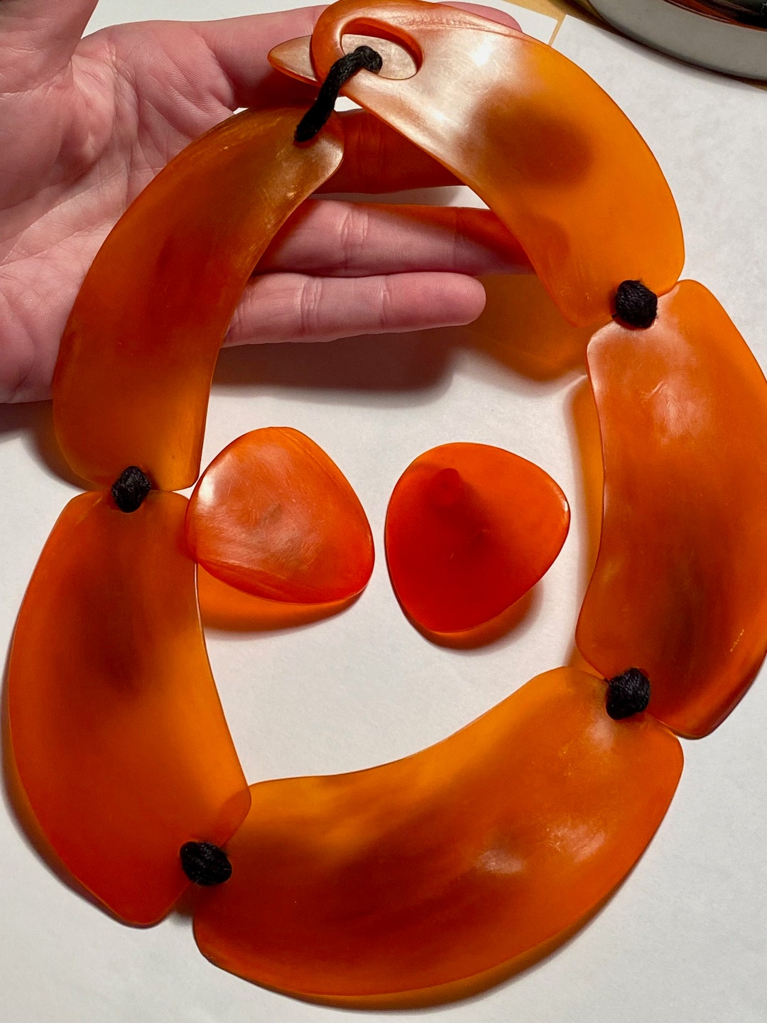 MONIES Gerda Lynggaard Orange Haute Couture Runway Necklace and ...