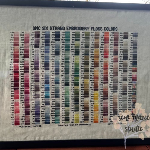 Floss Color Chart Cross Stitch Pattern DMC Floss Color - Etsy