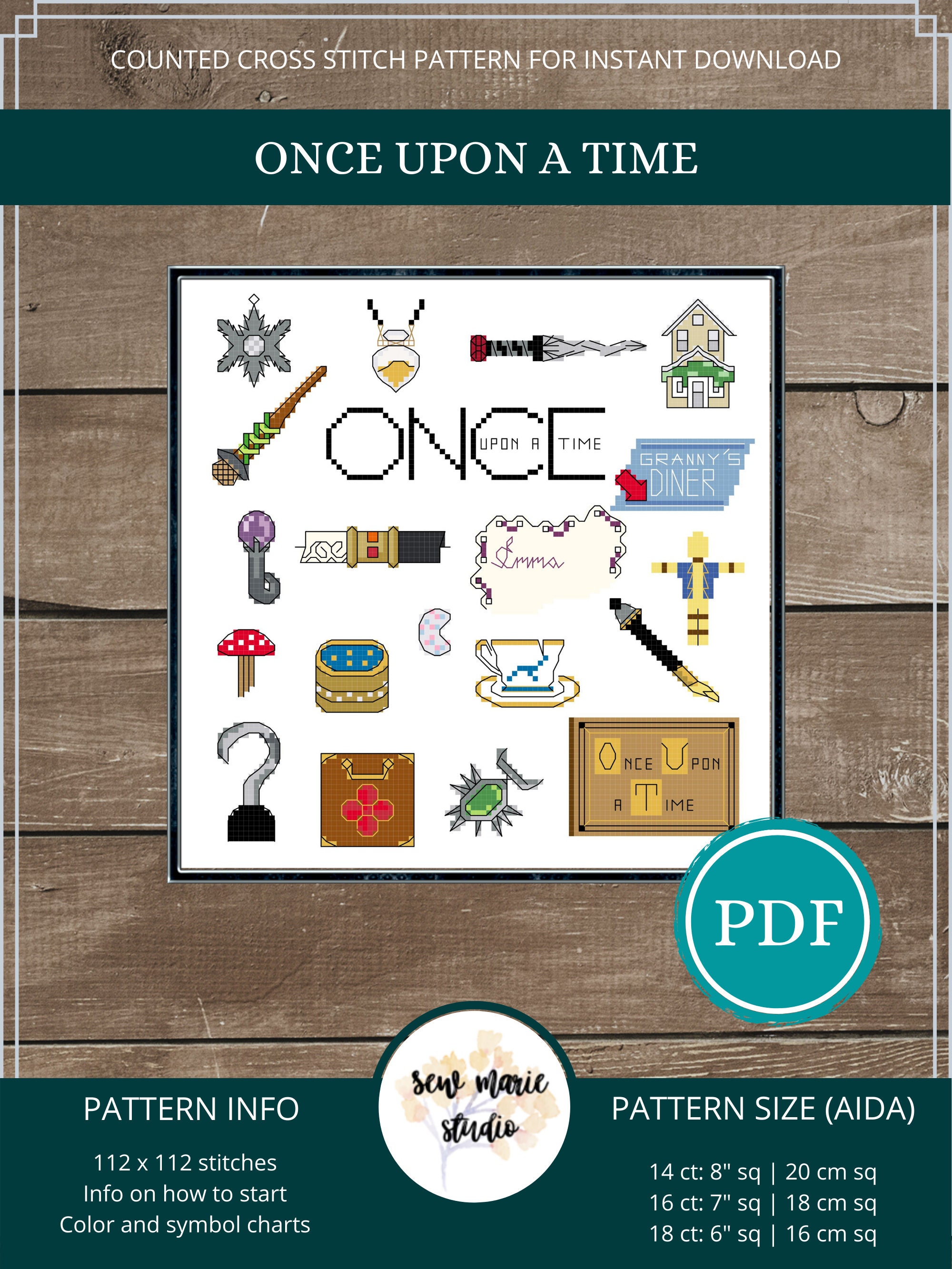 Once Upon A Time TV Show Cross Stitch Pattern Digital Download, OUAT ...