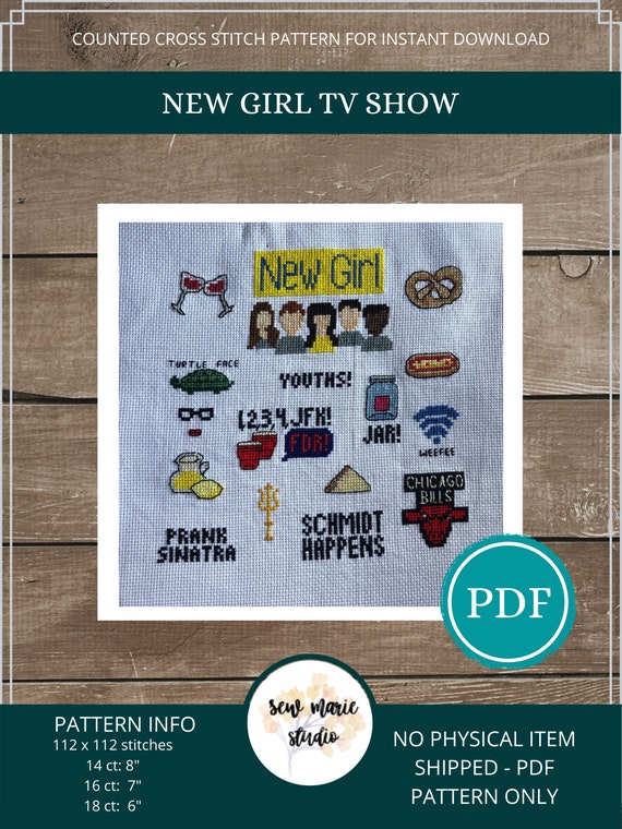 New Girl TV Show Cross Stitch Pattern Digital Download Fandom | Etsy