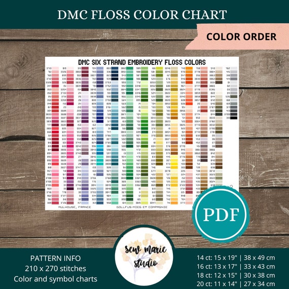Dmc Color Chart Dmc Embroidery Floss Cross Stitch Dmc Floss Chart How