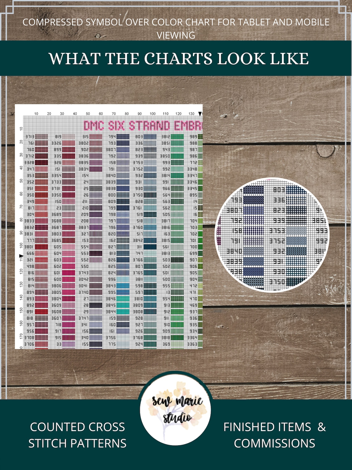 Floss Color Chart Cross Stitch Pattern DMC Floss Color - Etsy Australia