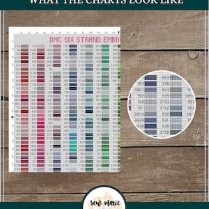 Floss Color Chart Cross Stitch Pattern, DMC Floss, Color Theory, Color ...