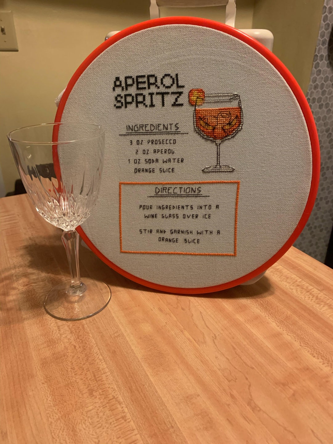 Aperol Spritz Cocktail Recipe Cross Stitch Pattern Digital - Etsy