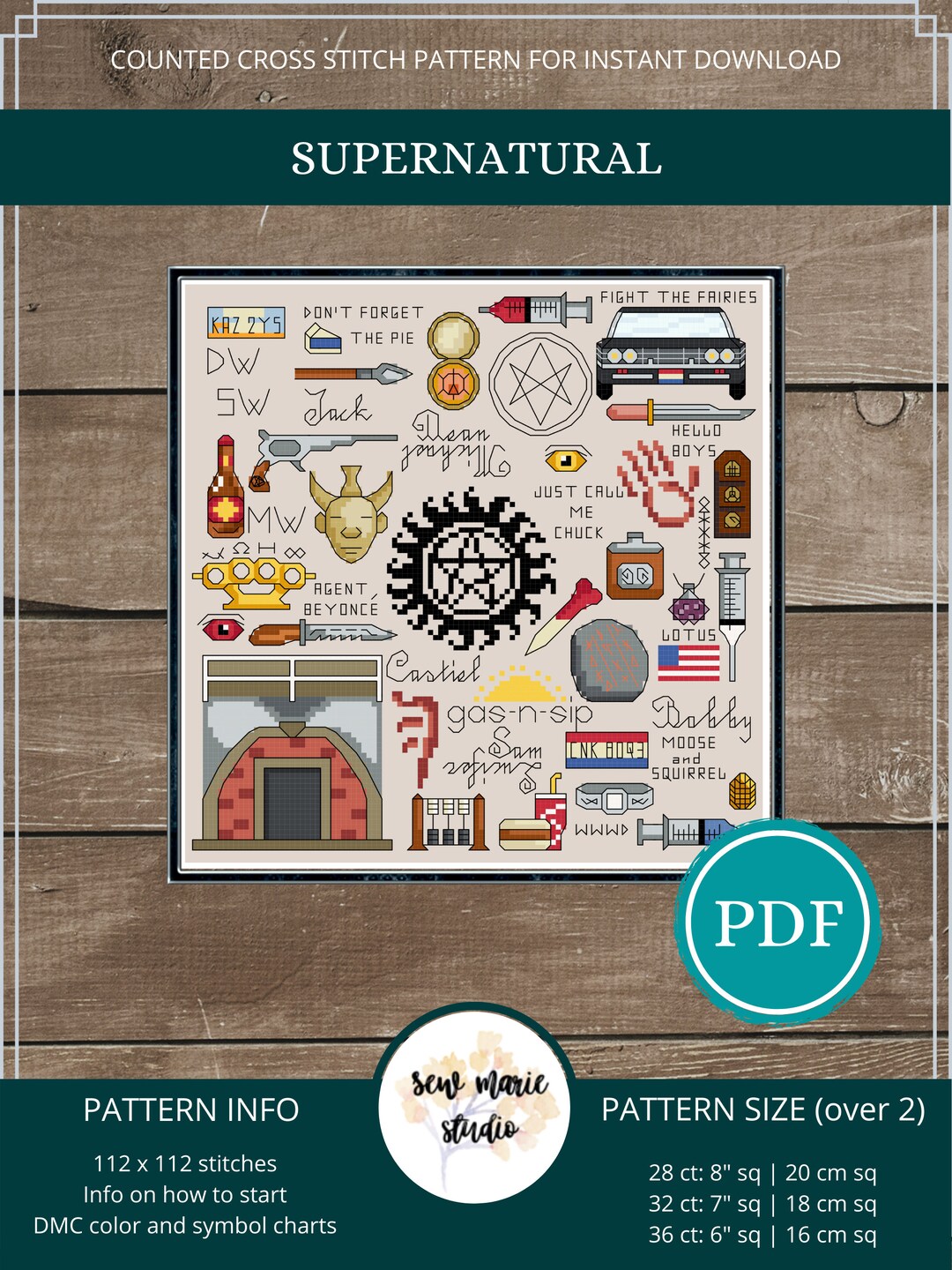 Supernatural Cross Stitch Pattern, Fandom Art (digital Download) - Etsy
