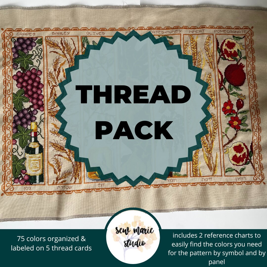 Thread Pack for Seven Species Challah Cover Cross Stitch Pattern - Etsy