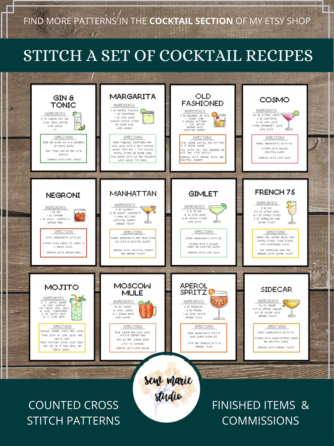 Mini Aperol Spritz Cross Stitch Pattern Cross Stitch Pattern - Etsy