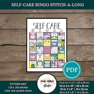 Self-care Bingo Stitch-a-long, Self Care, Bingo Cross Stitch, SAL - Etsy