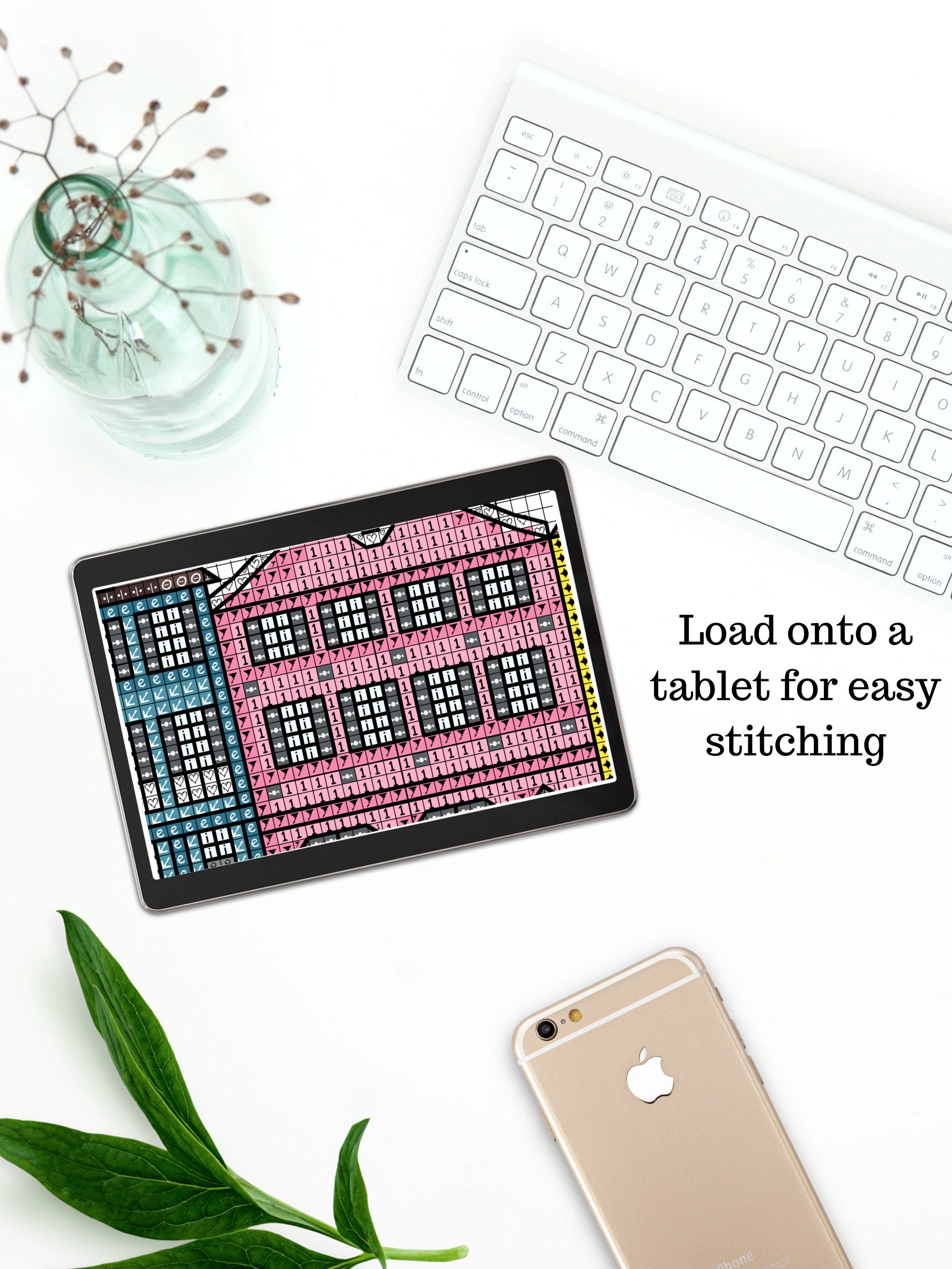 Rainbow Row Charleston South Carolina Digital Cross Stitch Pattern ...