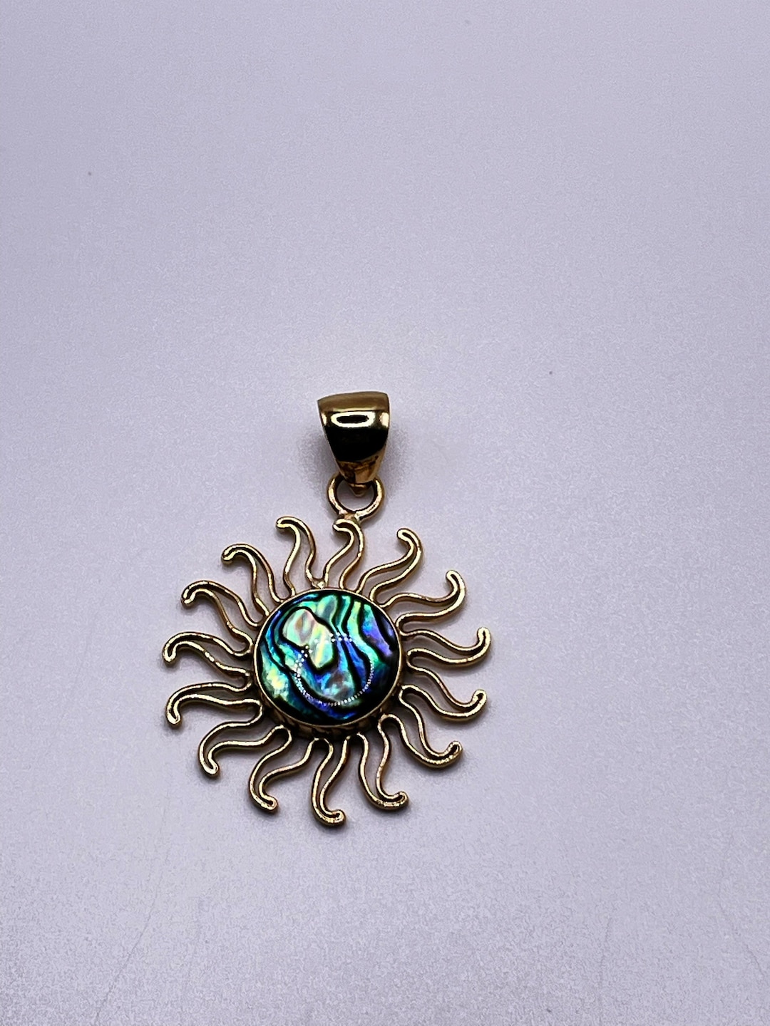 Charles Albert Blue Abalone Sun Pendant Bezel Set in Their Signature ...