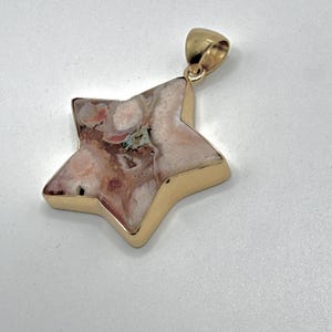 Charles Albert Medium Flower Agate Star Cabochon Pendant Bezel Set in ...