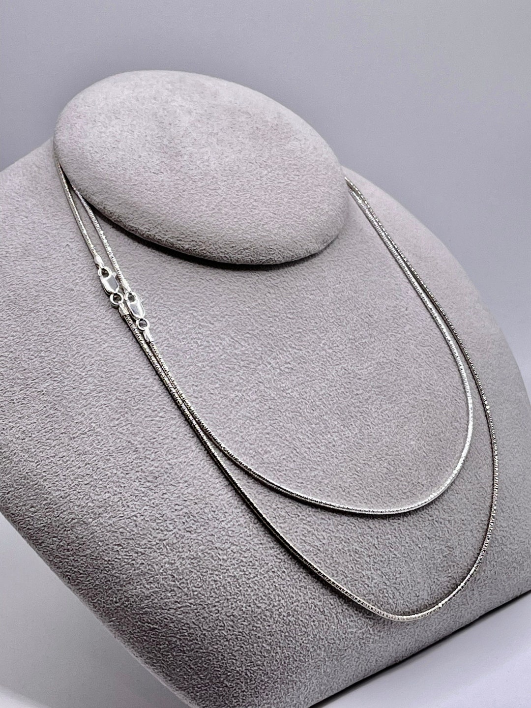 Sterling Silver Diamond Cut 1.6 Mm Round Seamed Diamond Cut Snake Chain ...