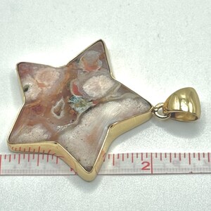 Charles Albert Medium Flower Agate Star Cabochon Pendant Bezel Set in ...
