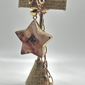 Charles Albert Medium Flower Agate Star Cabochon Pendant Bezel Set in ...