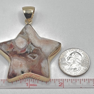 Charles Albert Medium Flower Agate Star Cabochon Pendant Bezel Set in ...