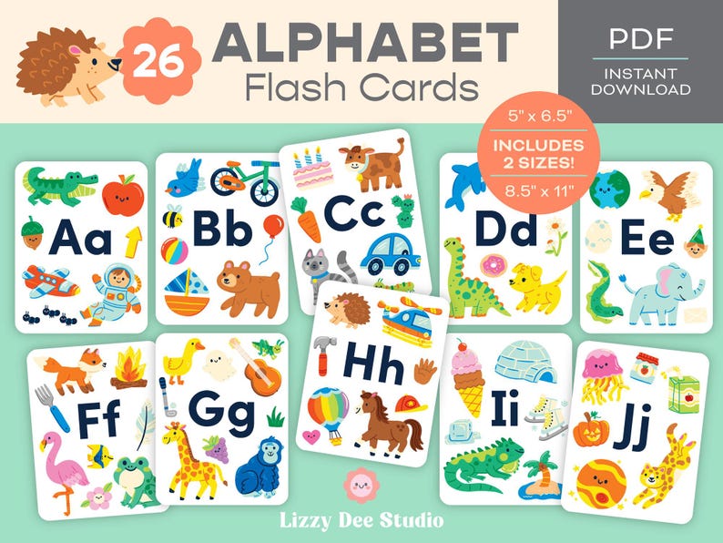 ABC Alphabet Flash Cards, Art Pages Printable Activity for Preschool ...