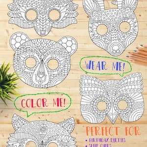 Woodland Creatures Printable DIY Masks – Cute, Animals, Fox, Bear ...