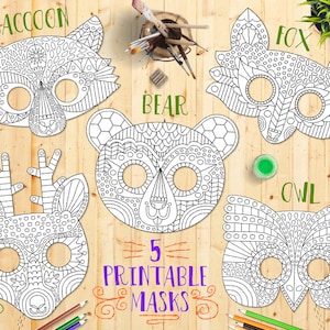 Woodland Creatures Printable DIY Masks – Cute, Animals, Fox, Bear ...