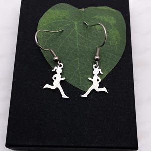 All Stainless Steel Shiny RUNNER EARRINGS on Stainless Earring Hooks or ...