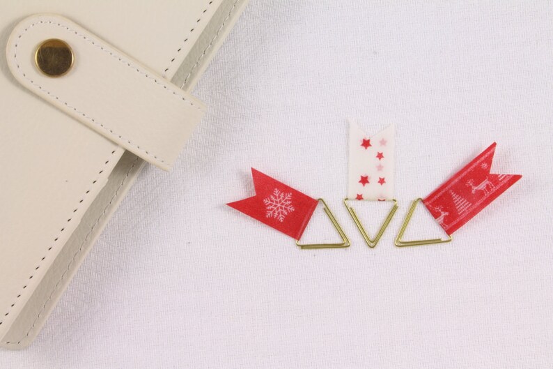 Set of 5 paper clips with text flags paper clips with font flag marking ...