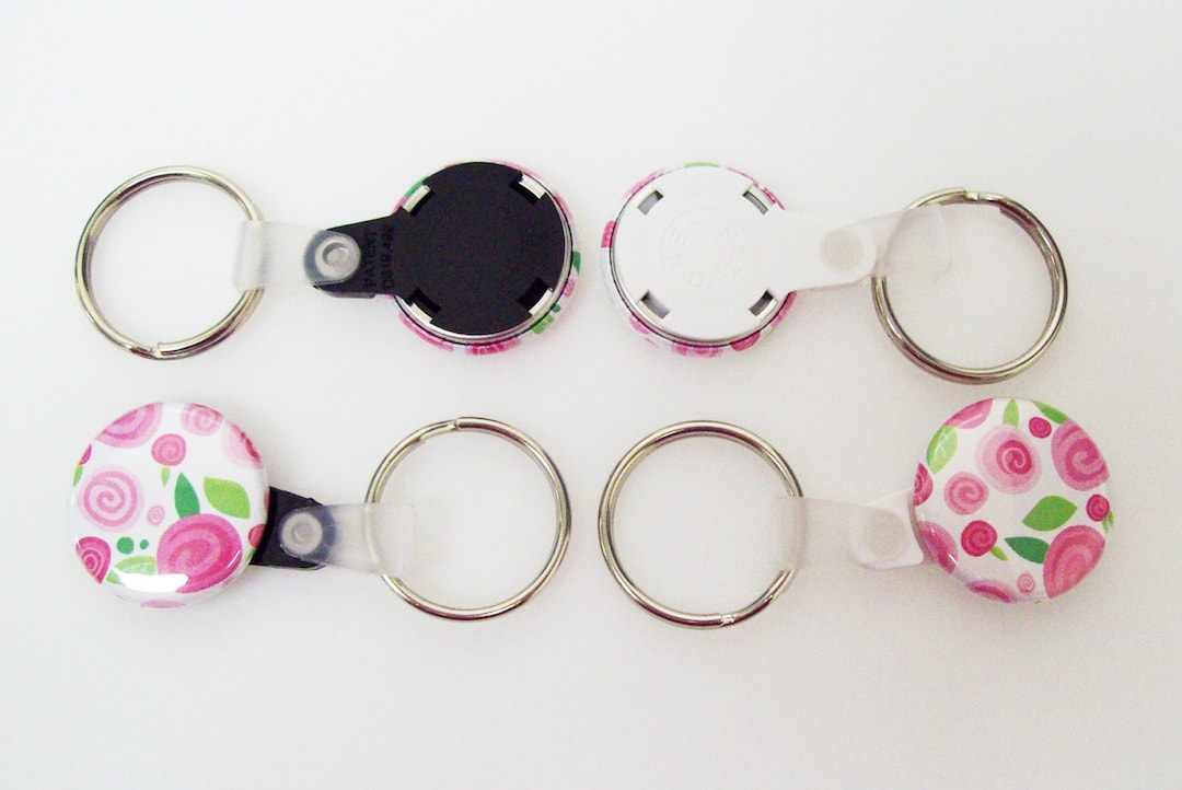 1000 Black or White 1" Versa Back Split Ring With Plastic Tab Key Chain ...