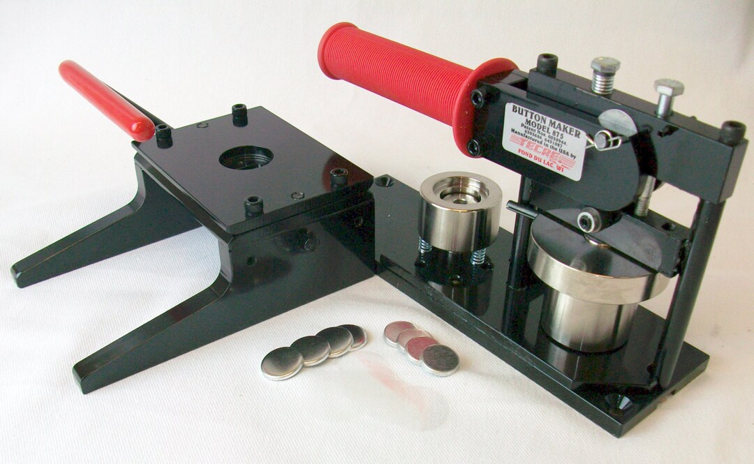 Tecre Button Making Kit 7/8" - Machine, Graphic Punch, 500 Metal Flat ...