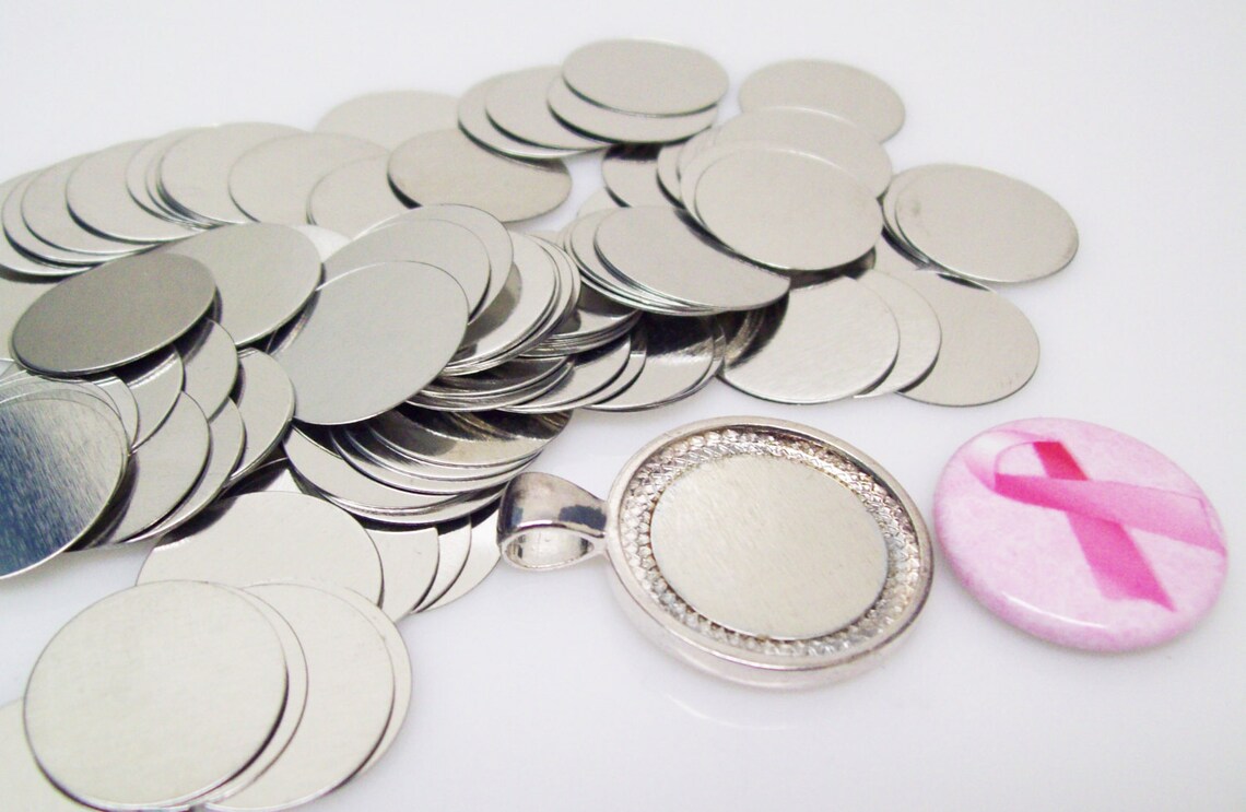 Steel Metal Discs 3/4" 19mm for Use to Make Magnetic Pendants - 100 ...