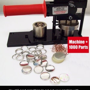 Tecre 1" Button Making Machine + 1000 Pin Back Button Parts - Etsy