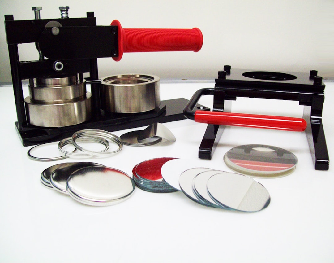 Tecre Button Making Kit 2.25" - Machine, Graphic Punch, 100 Mirror ...