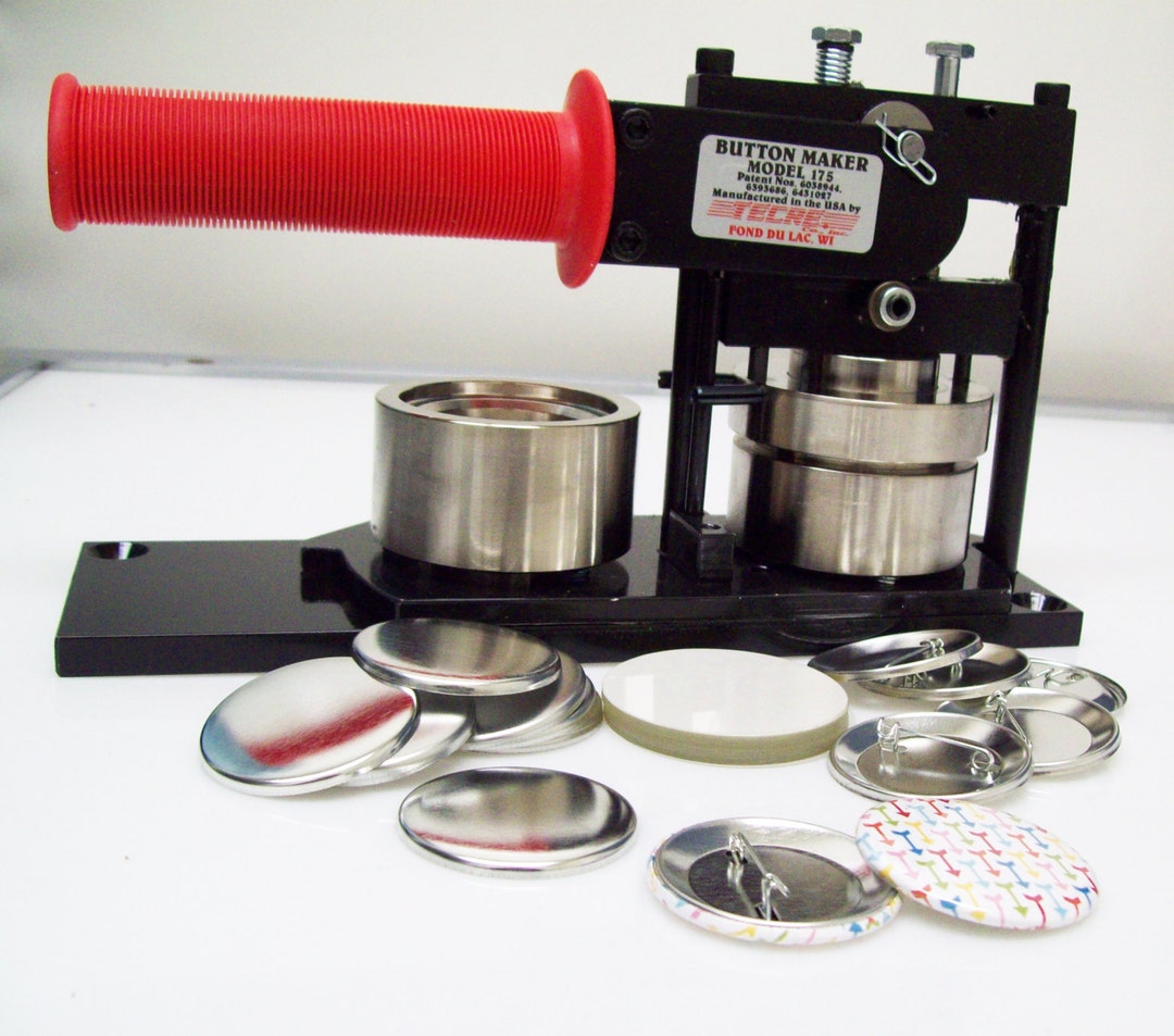 1-3/4" Kit - Button Maker Machine and 500 Pin Back Button Parts - Etsy