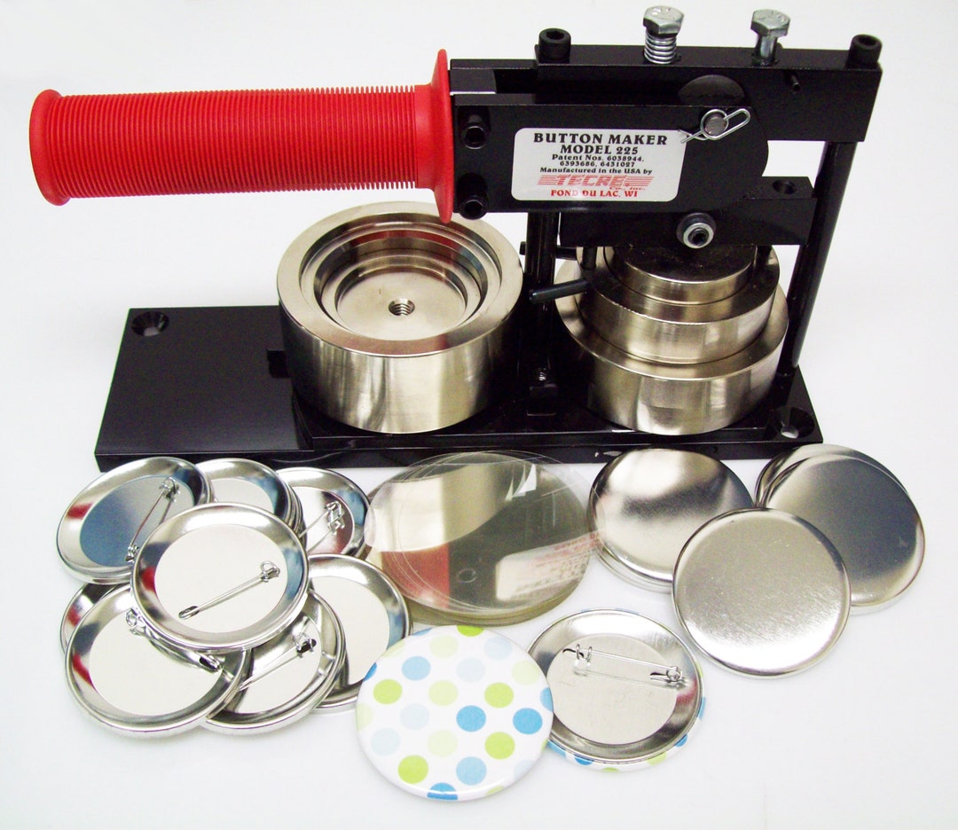 Tecre Button Making Kit 2.25" - Machine and 100 Pin Back Button Parts ...