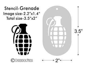 Hand Grenade Stencil - Etsy