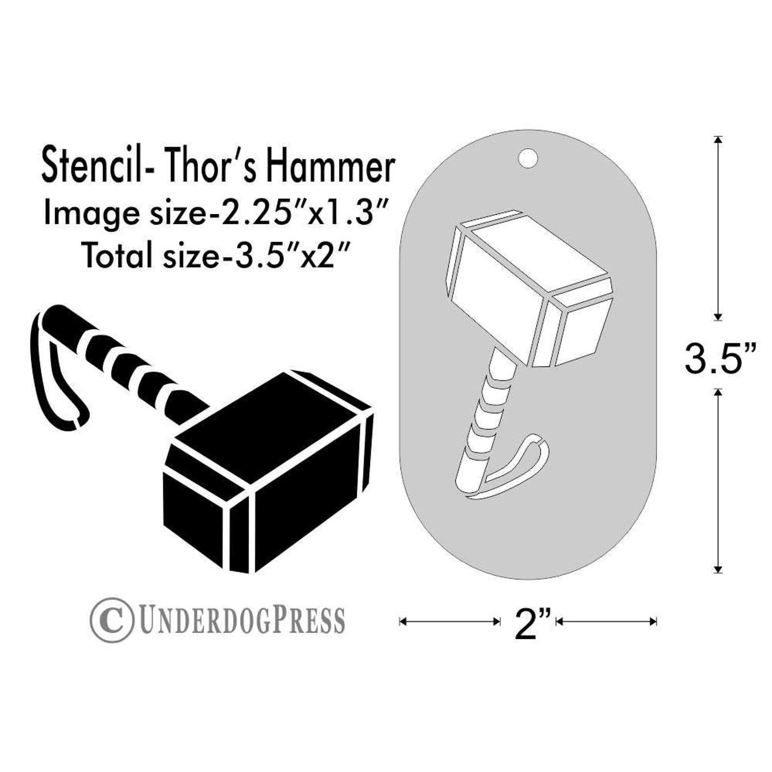 Stencil Thor's Hammer Medium | Etsy