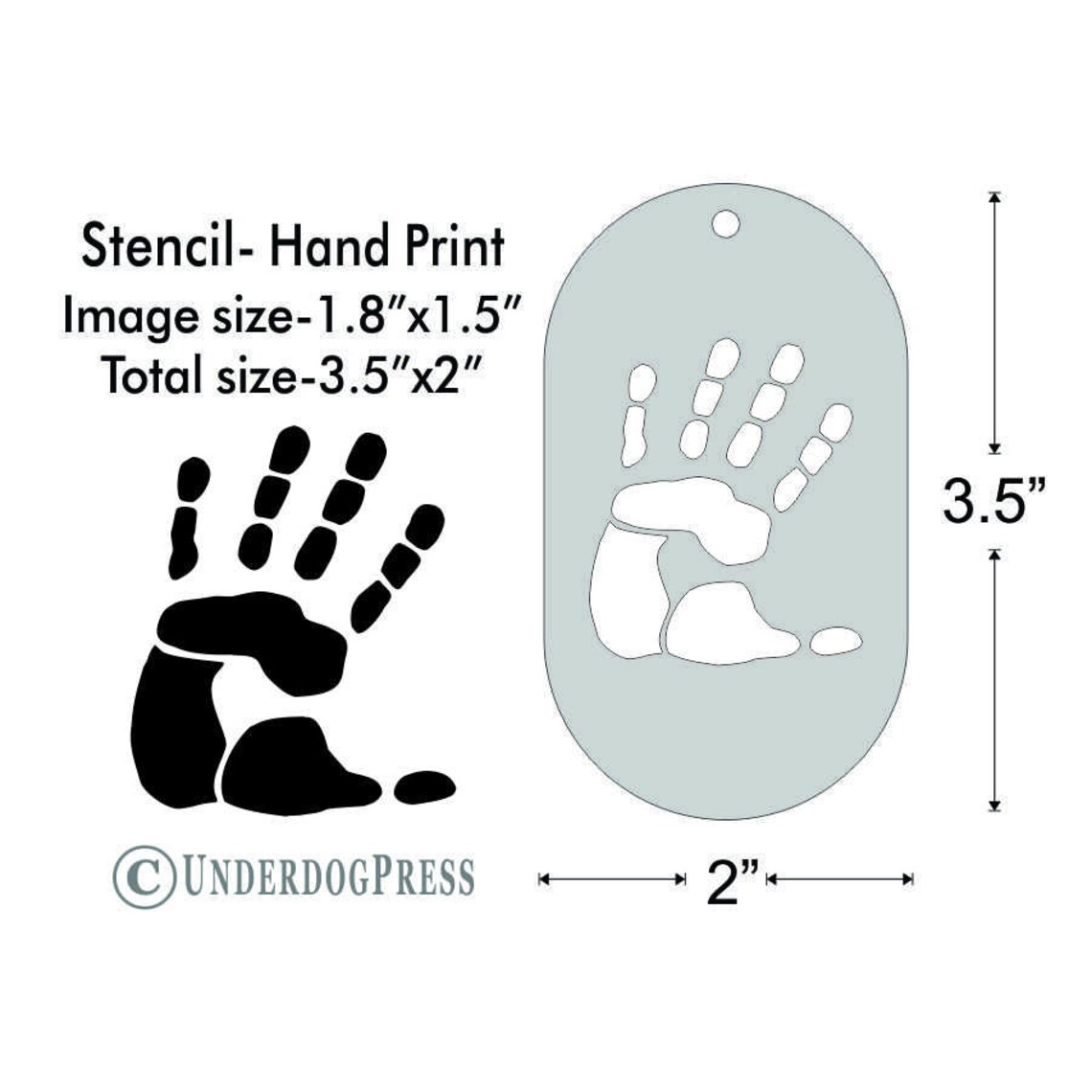 Stencil Handprint Medium - Etsy