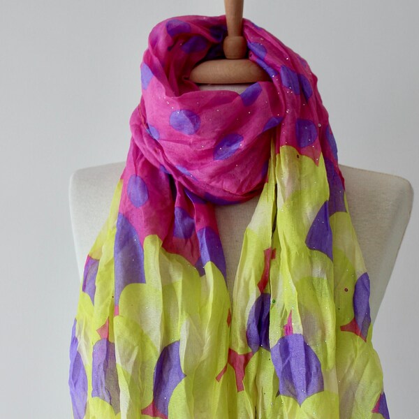 Neon Yellow Scarf - Etsy