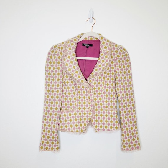 Vintage Betsey Johnson Y2K Polka Dot Tweed Lace Blaze… - Gem