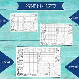 2024 Summer Bucket List Coloring Poster Summer Activities Checklist ...