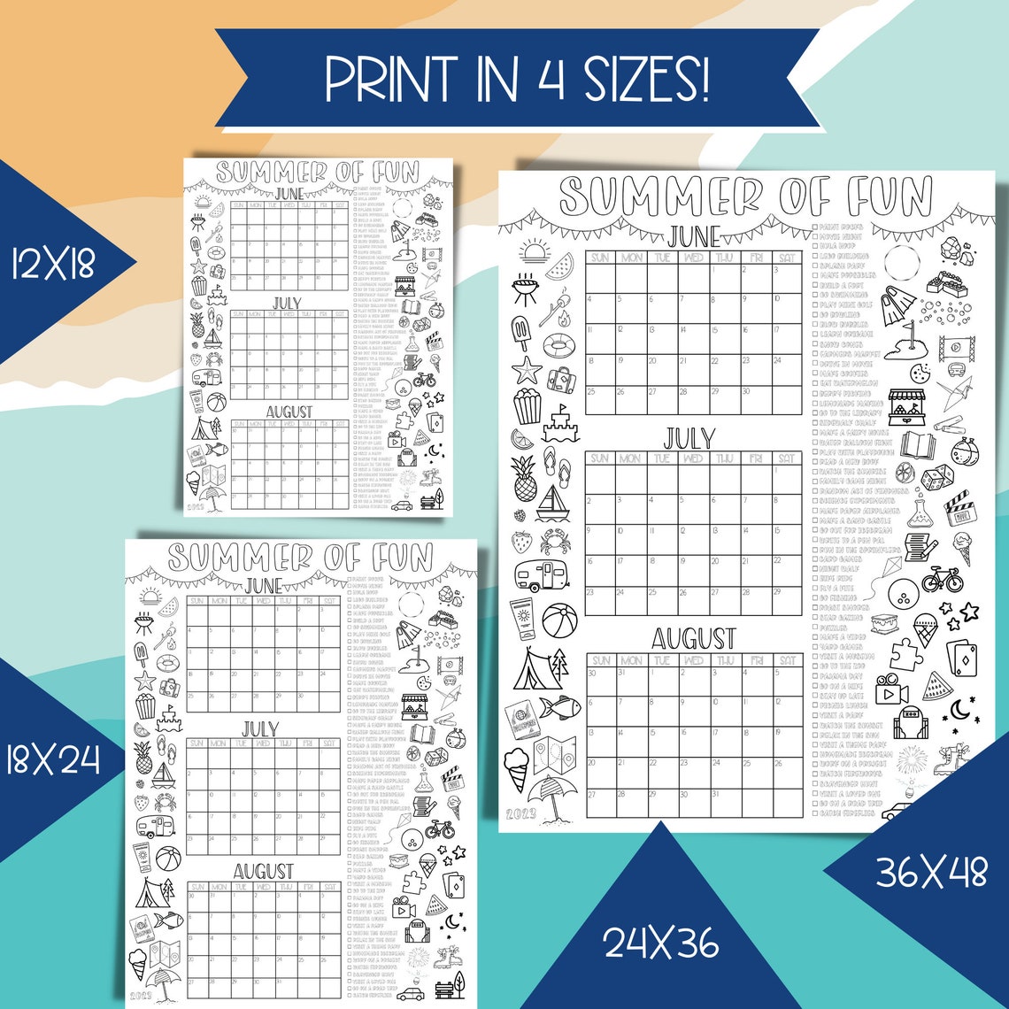 2025 Summer of Fun Bucket List Checklist Summer Activity Calendar ...