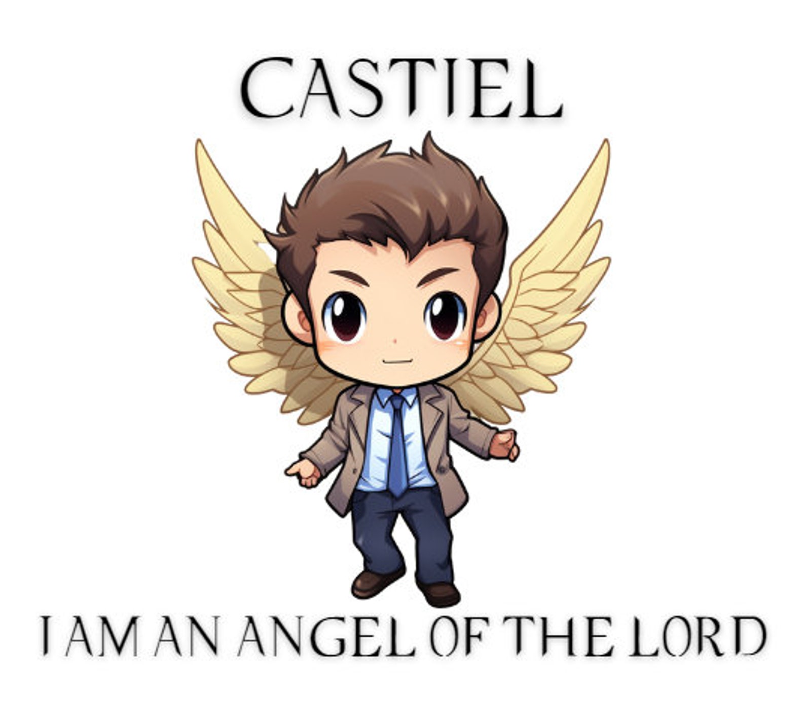Castiel Angel of the Lord PNG Graphic: Supernatural Fan Art (digital ...