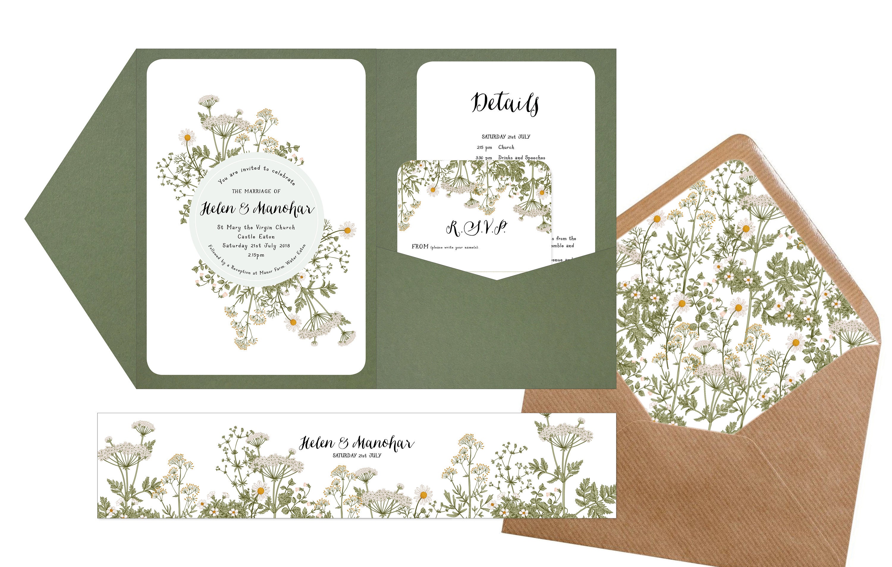 Pocketfold Wedding Invitation - Etsy UK