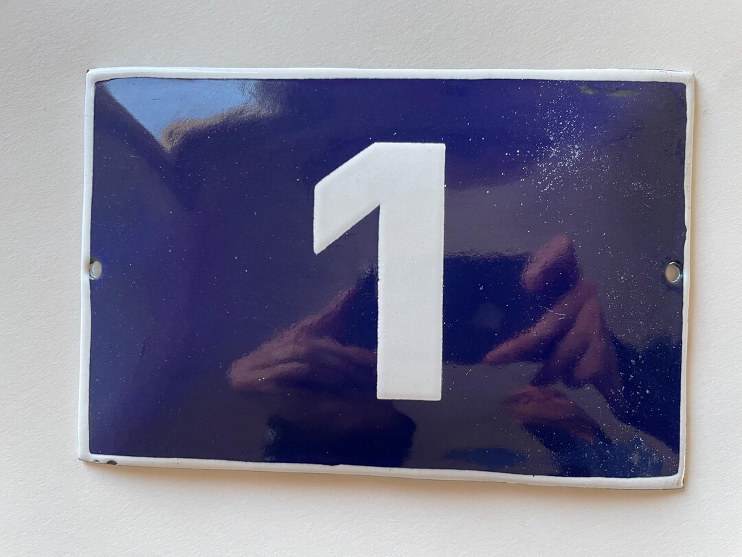 Vintage Enamel Porcelain House Number 1 Door Sign - Etsy