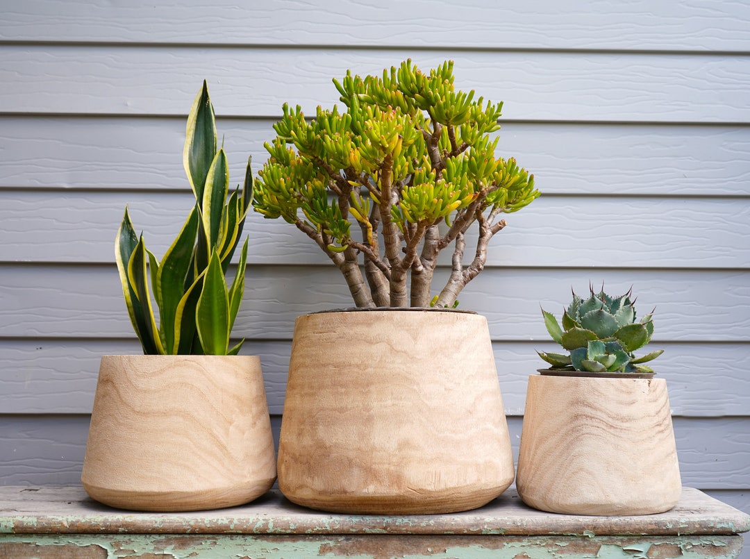 Modern Natural Timber Indoor Plant Tub Pot Planter - Etsy