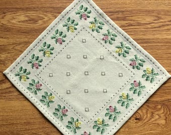 Scandinavian Well Done Handmade Embroidered Cross Stitch Table | Etsy