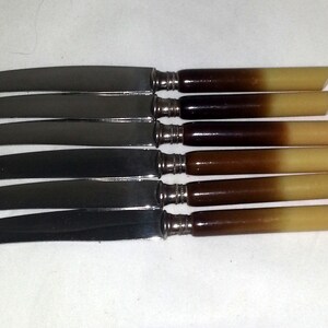 Mottled Bakelite Knifes and Stand in Brown and Light Yellow by - Etsy