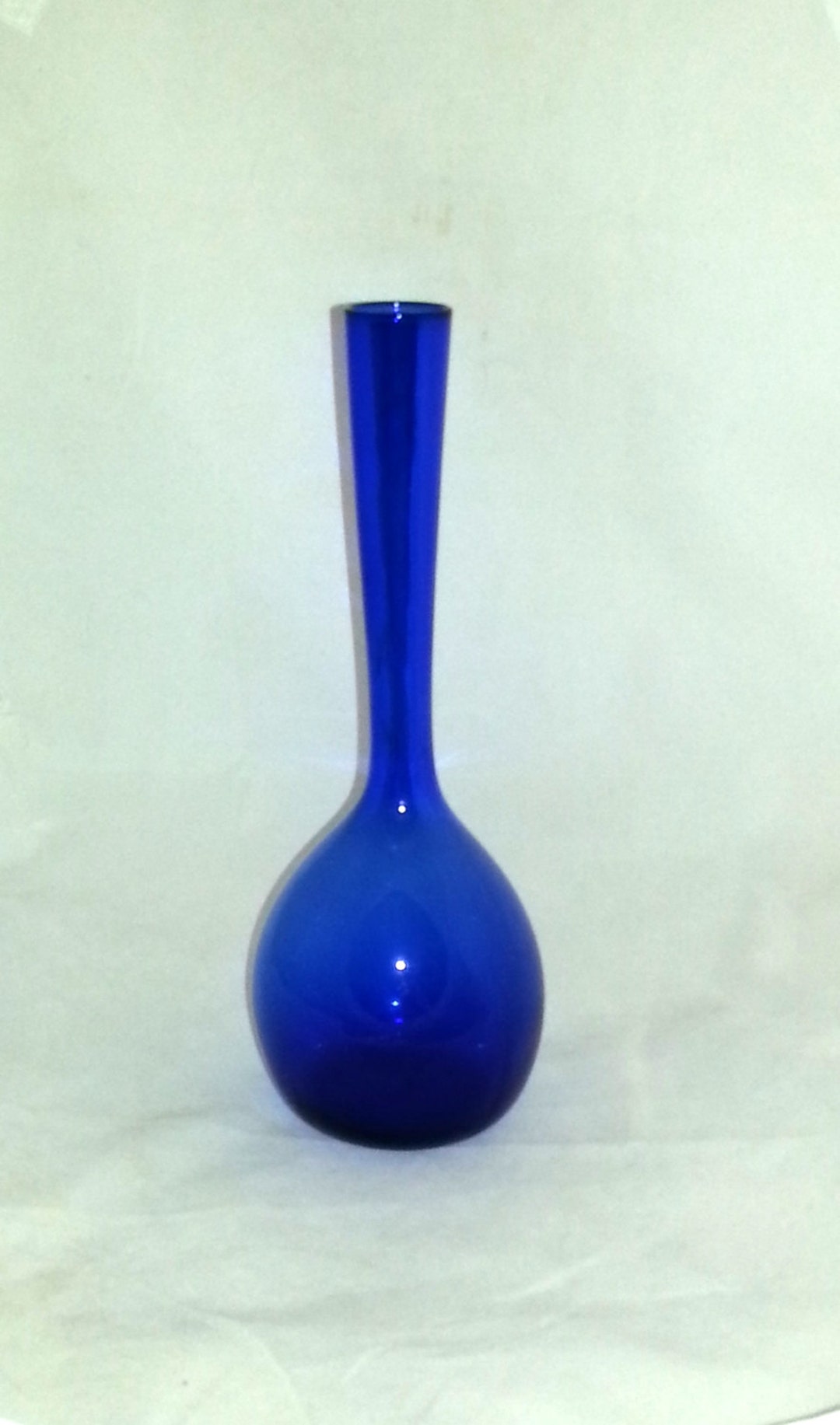 Scandinavia Blue Glass Bulb Vase Design From Sweden 1950s. - Etsy