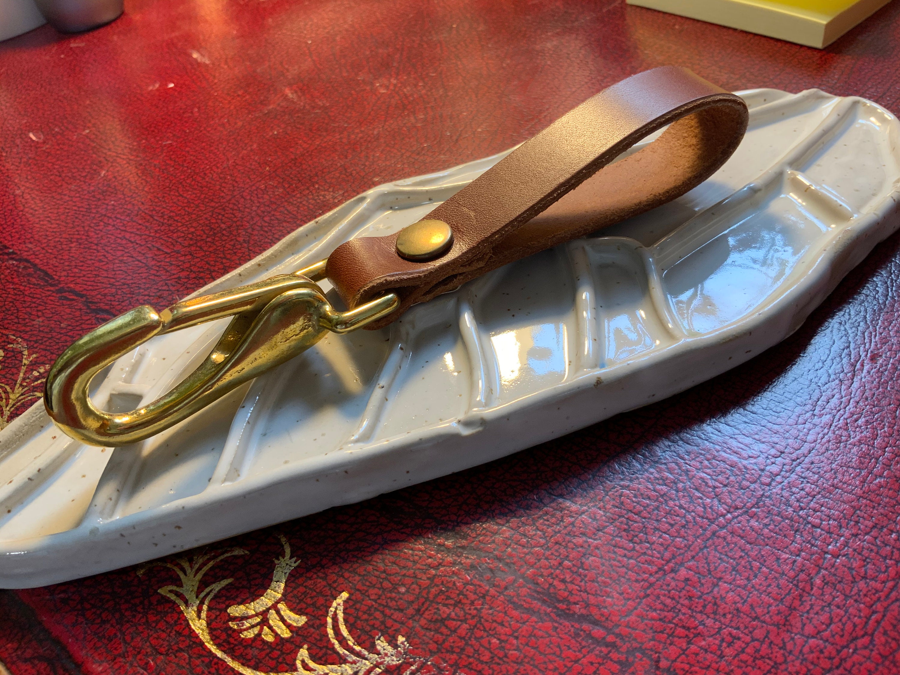 Keykeeper With Heavy Brass Trigger and Leather Belt Loop - Etsy UK