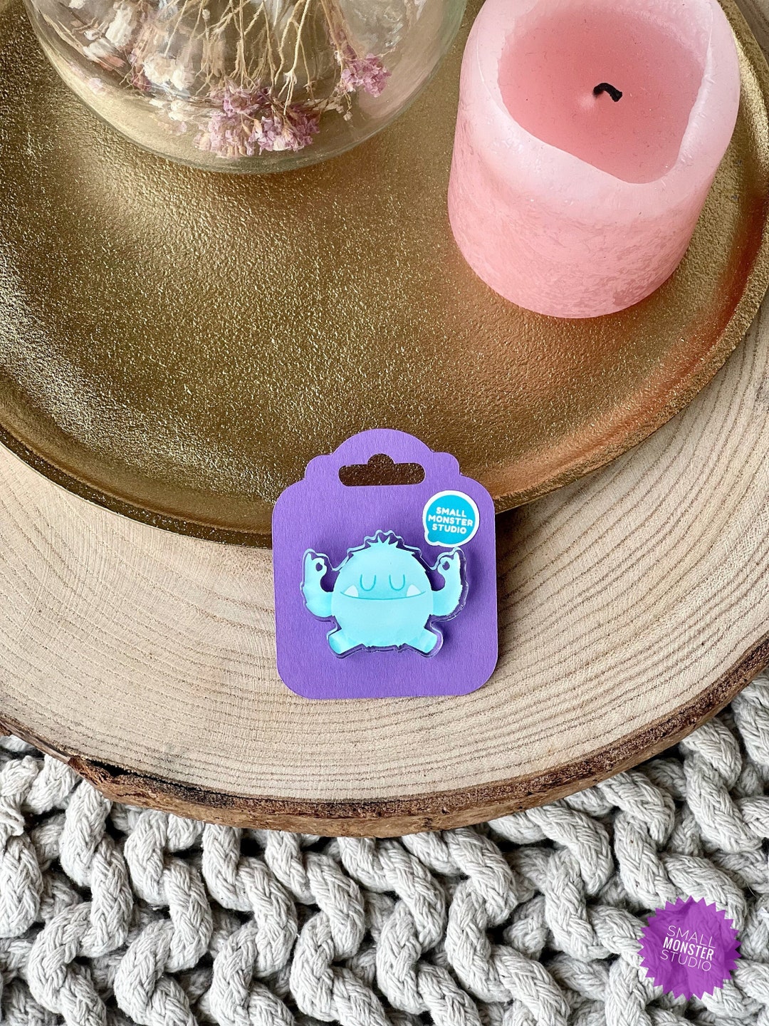 Pin Siggimonster Made of Acrylic / Pastel Turquoise / Acrylic Pin ...