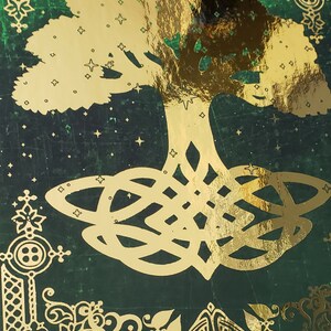 The World Tree Gold Foil Art Print | Gold Leaf Art Print | Foil Wall ...